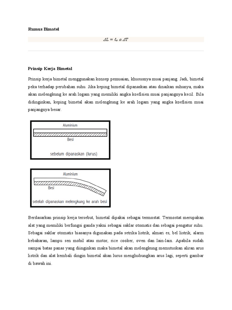 Prinsip Kerja dan Aplikasi Bimetal | PDF | Sains & Matematika