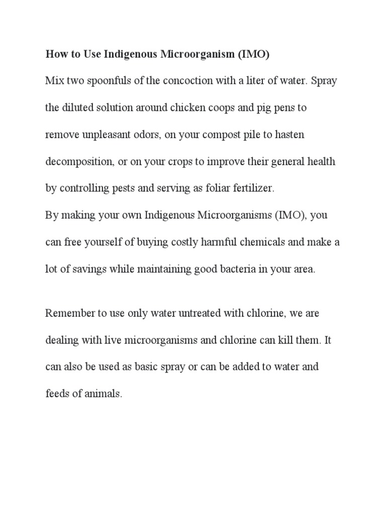 How To Use Indigenous Microorganism | PDF