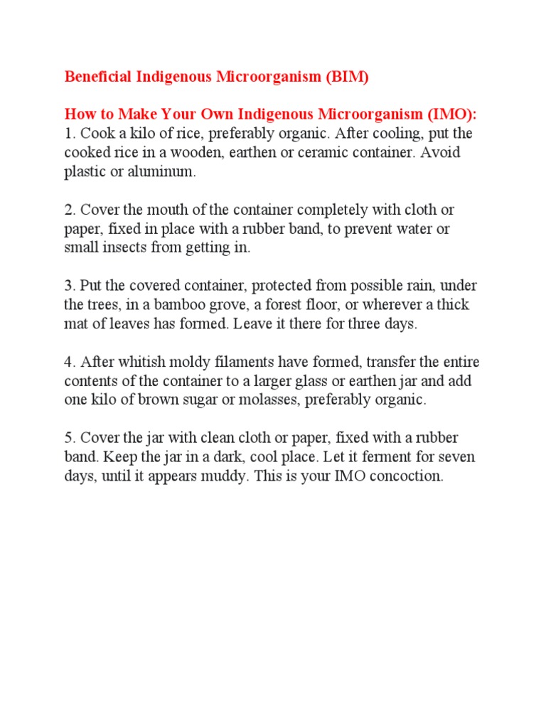 Beneficial Indigenous Microorganism | PDF | Home & Garden | Technology ...