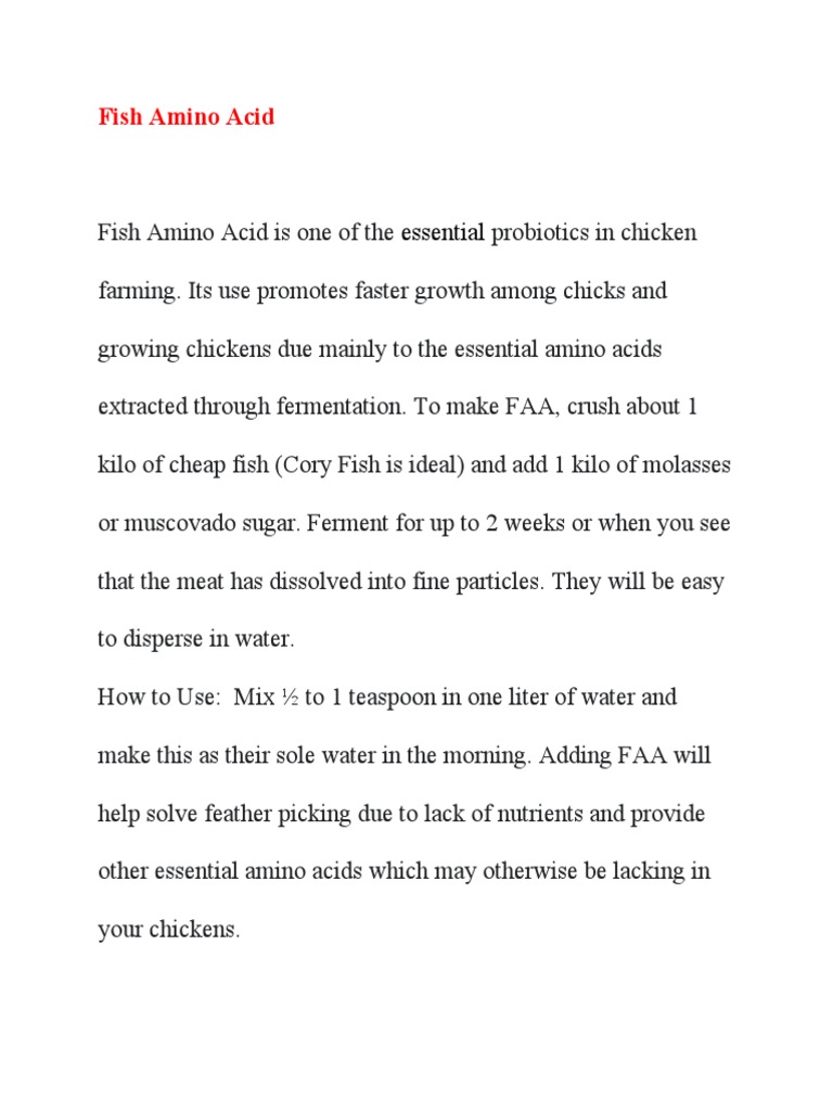 Fish Amino Acid | PDF