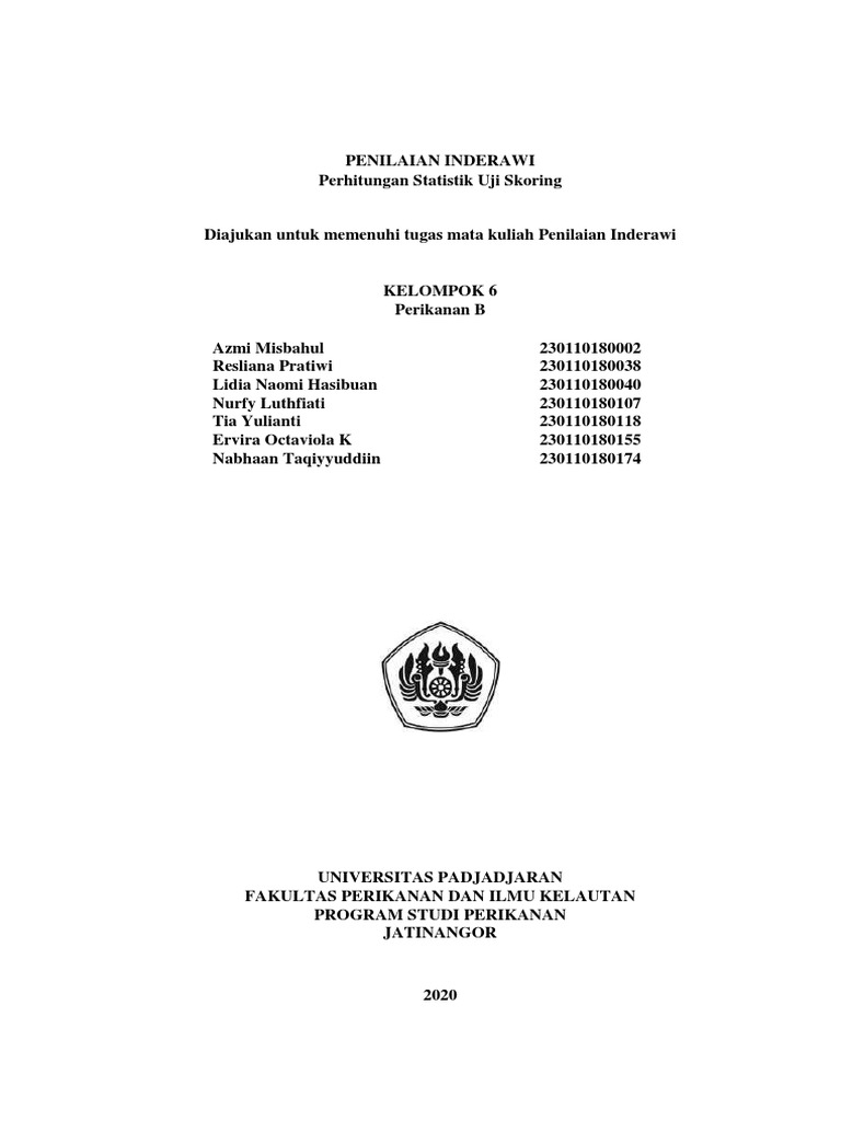 Metode Uji Skoring dalam Penilaian Inderawi | PDF
