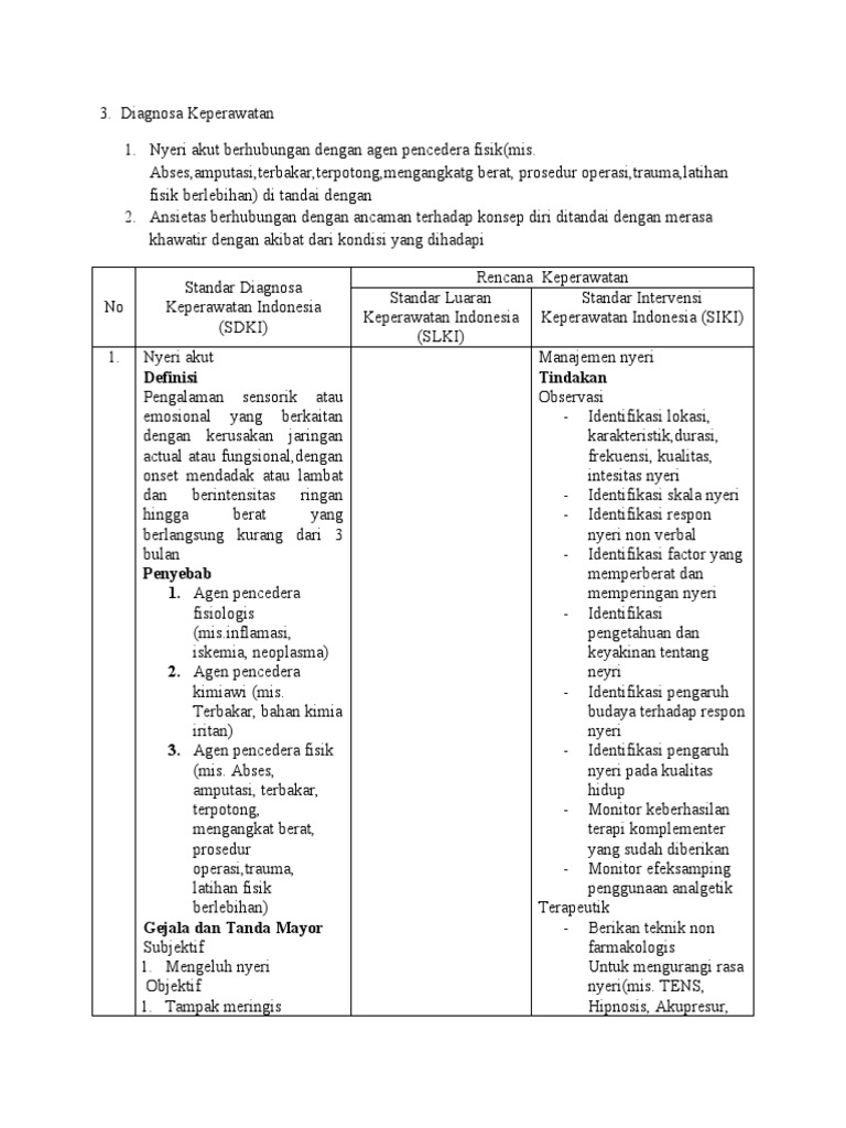 Rencana Keperawatan | PDF