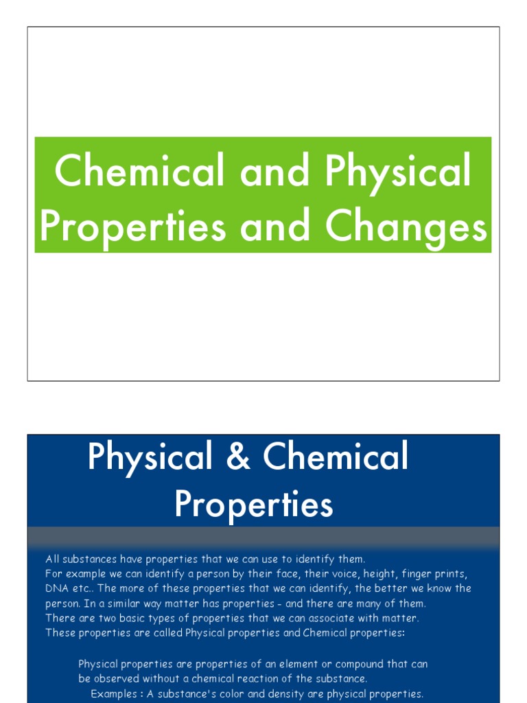 Chem and Phys Props - Changes | PDF | Chemical Substances | Chemical ...