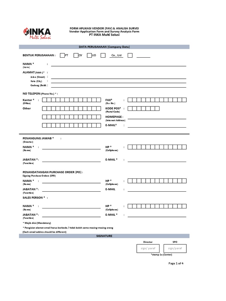 Aplikasi Vendor (FAV) - PT IMS | PDF