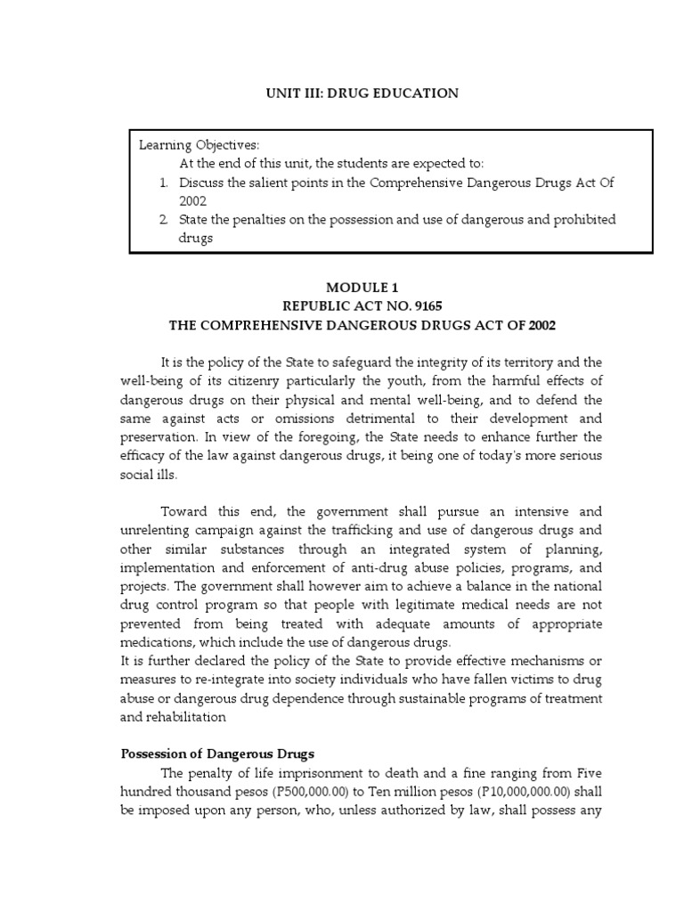 Unit Iii: Drug Education | PDF | Hallucinogen | Mdma