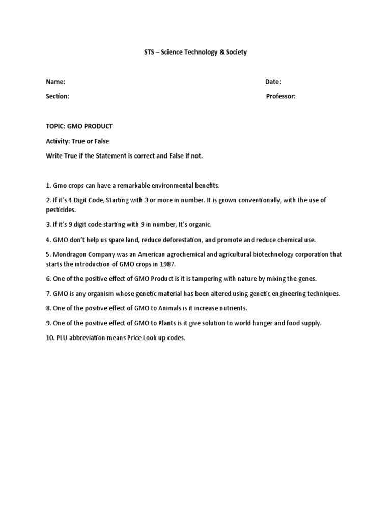 Understanding GMO Products and PLU Codes | PDF | Wellness | Science ...