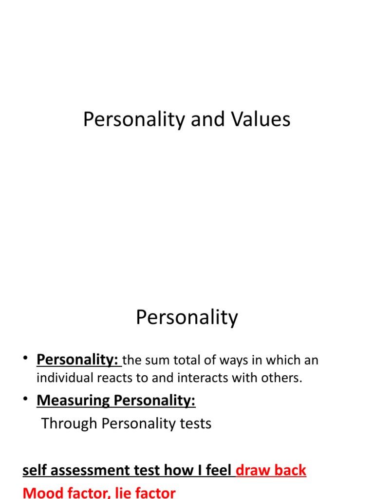 Chapter - 4 Personality - and - Values | PDF | Personality Type ...