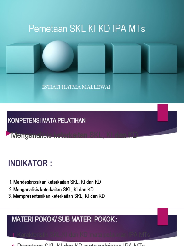 BT - Pemetaan SKL Ki KD Ipa Mts | PDF | Karier & Perkembangan | Kesehatan Holistik