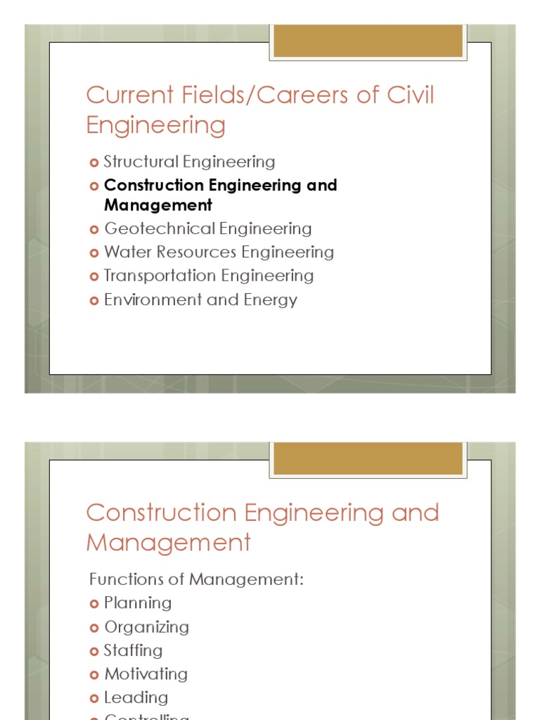 Construction Engineering and Management | PDF