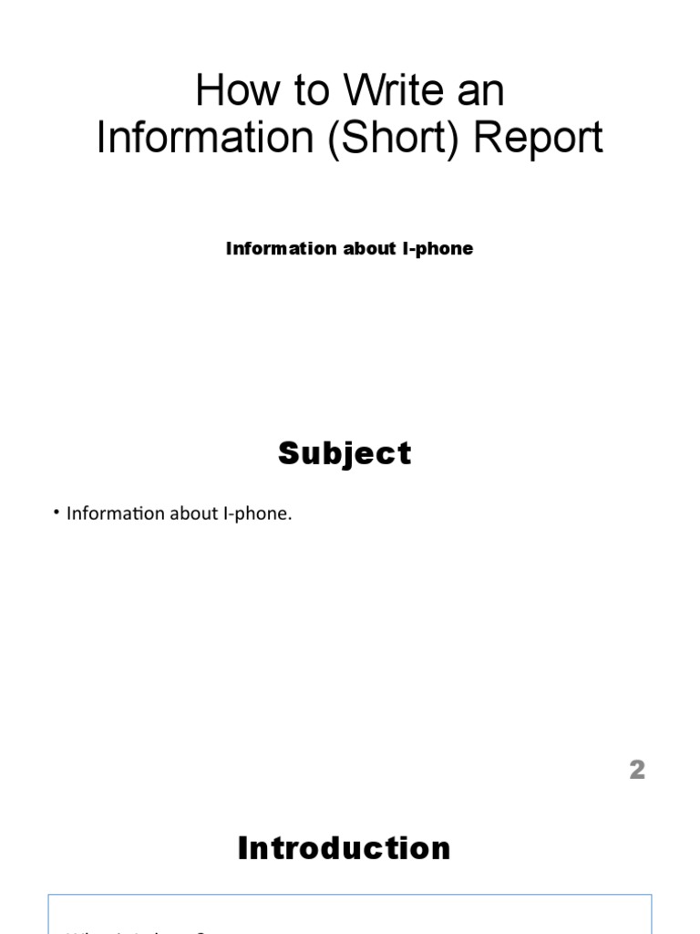 How To Write A Information Report (I Phone) | PDF | Business