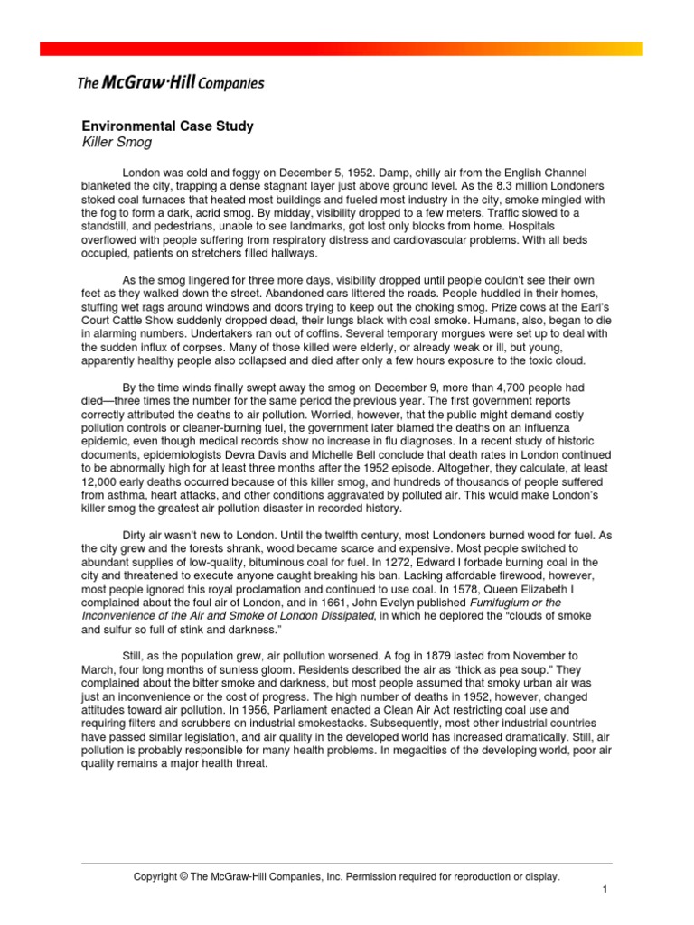 Environmental Case Study: Killer Smog | Download Free PDF | Smog | Air ...