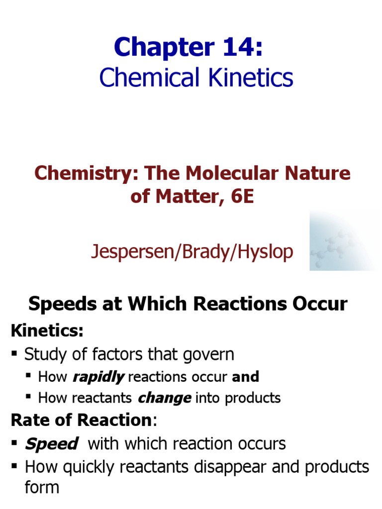Kinetics Chapter: Factors that Affect Reaction Rates | PDF | Reaction ...
