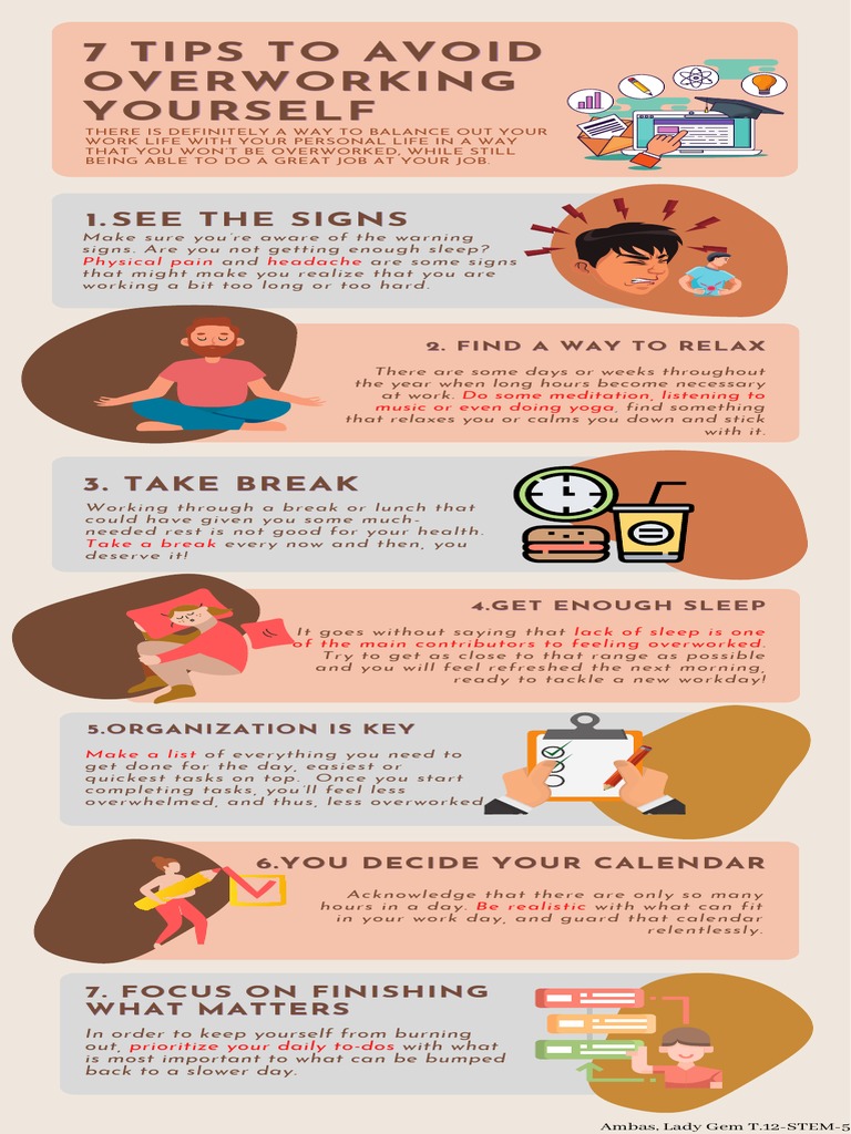 7 Tips To Avoid 7 Tips To Avoid Overworking Overworking Yourself ...