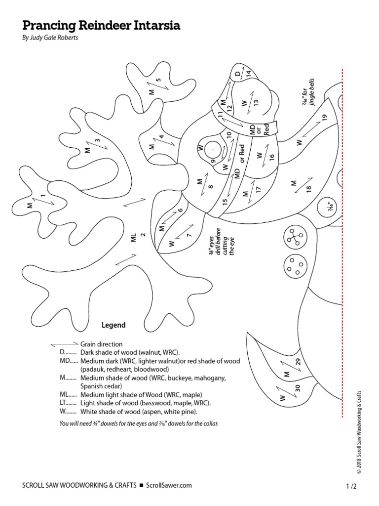 WEB JGR Reindeer Pattern | PDF | Woodworking | Wood