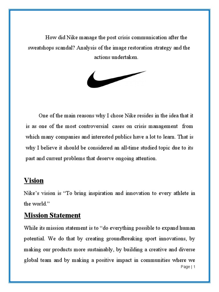 Nike Crises Communication Case Study | PDF | Nike | Adidas