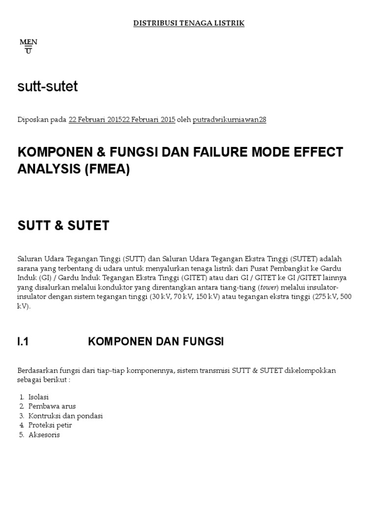 Komponen & Fungsi Sutet | PDF