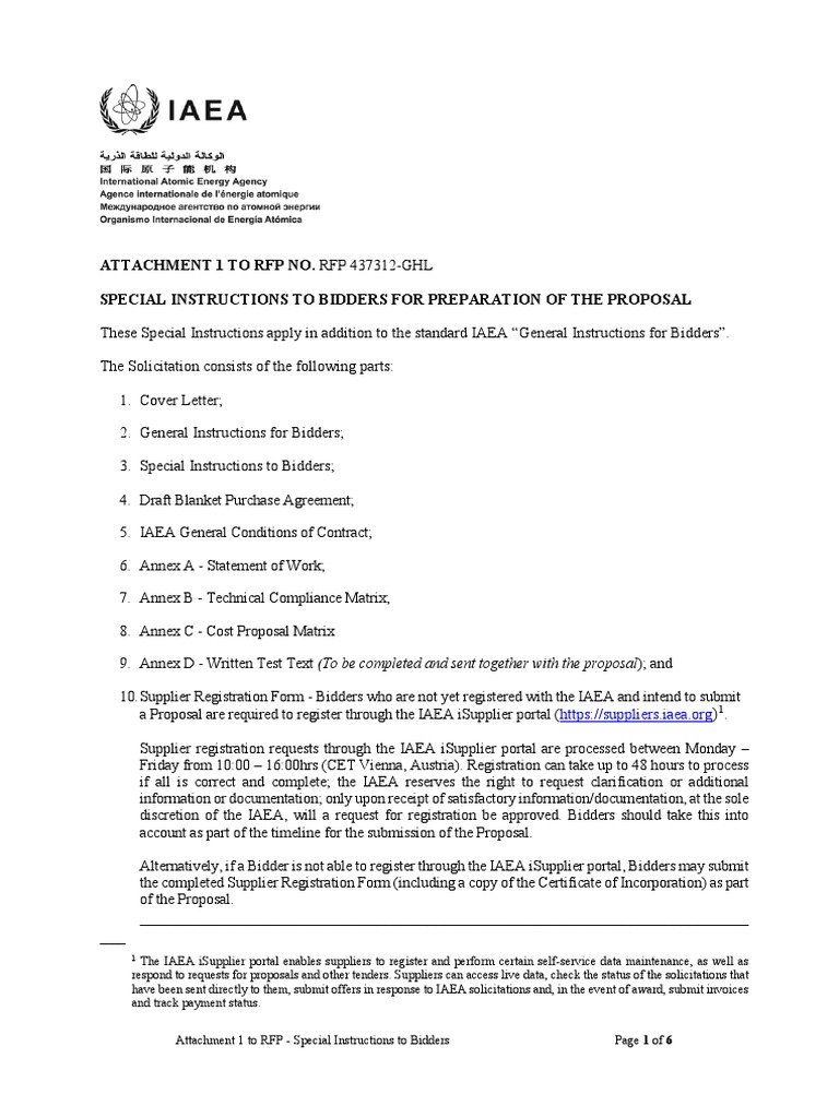 RFP 437312-GHL: Special Bidder Instructions | PDF | Request For ...