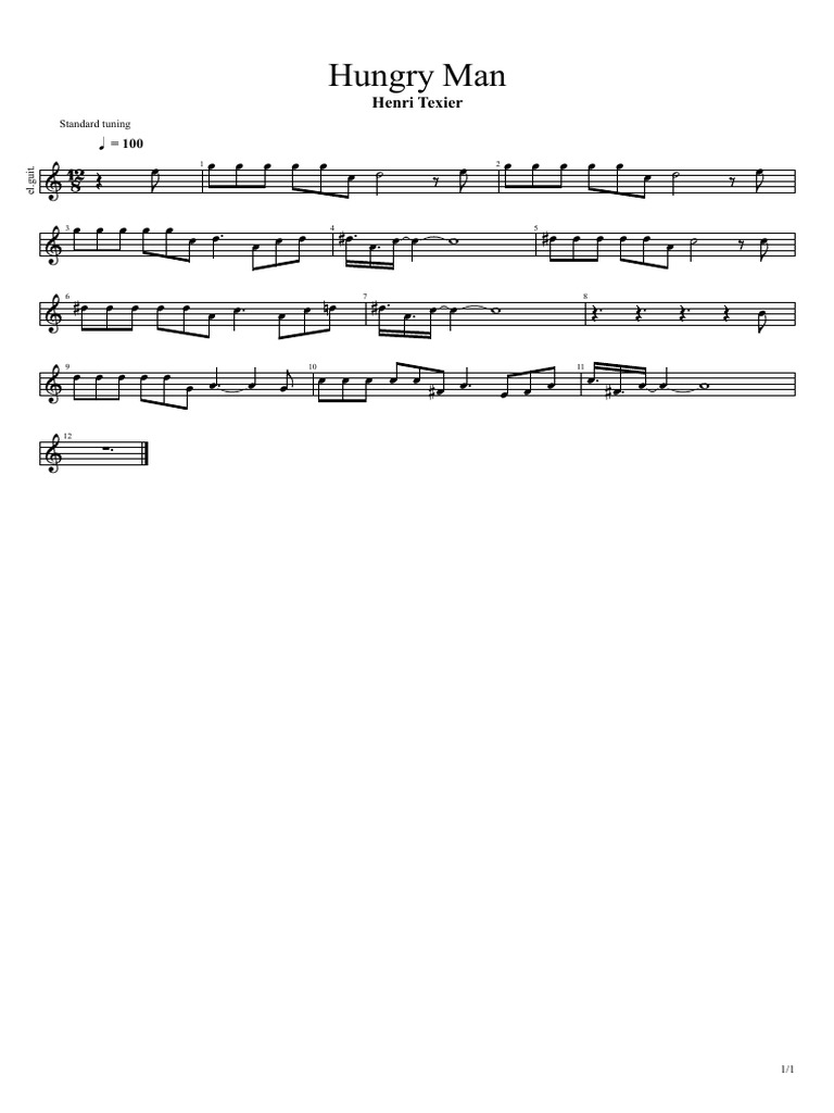 Guitar Sheet Music: Hungry Man | PDF