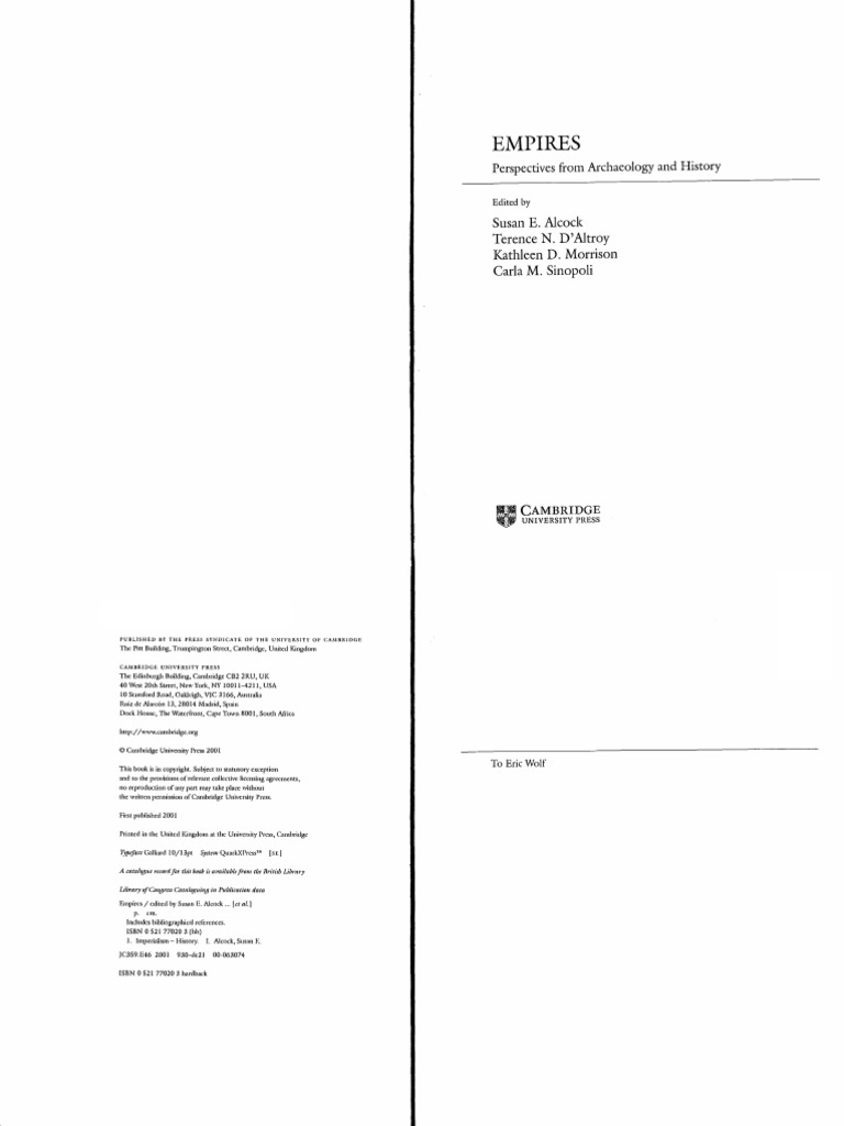 Empires: Susan E. Alcock Terence N. D'Altroy I (Athleen D. Morrison ...