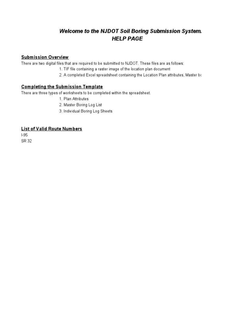 Boring Log Submission Template | PDF