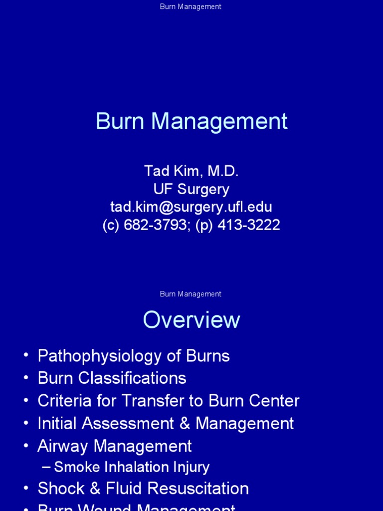 Burn Management Students | PDF | Burn | Diseases And Disorders
