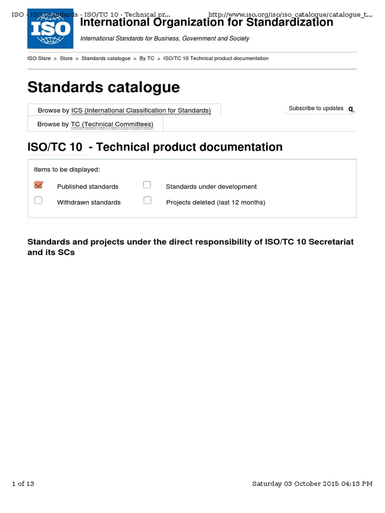 ISO Drawing Stds List | PDF | International Organization For Standardization | Technical Drawing