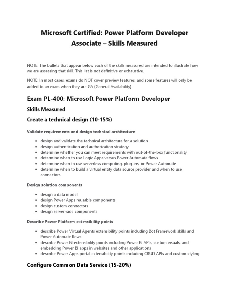 Microsoft Certified: Power Platform Developer Associate - Skills ...
