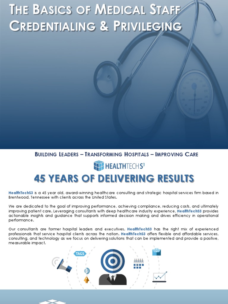 Basics of Medical Staff Credentialing and Privileging April 10 | PDF ...