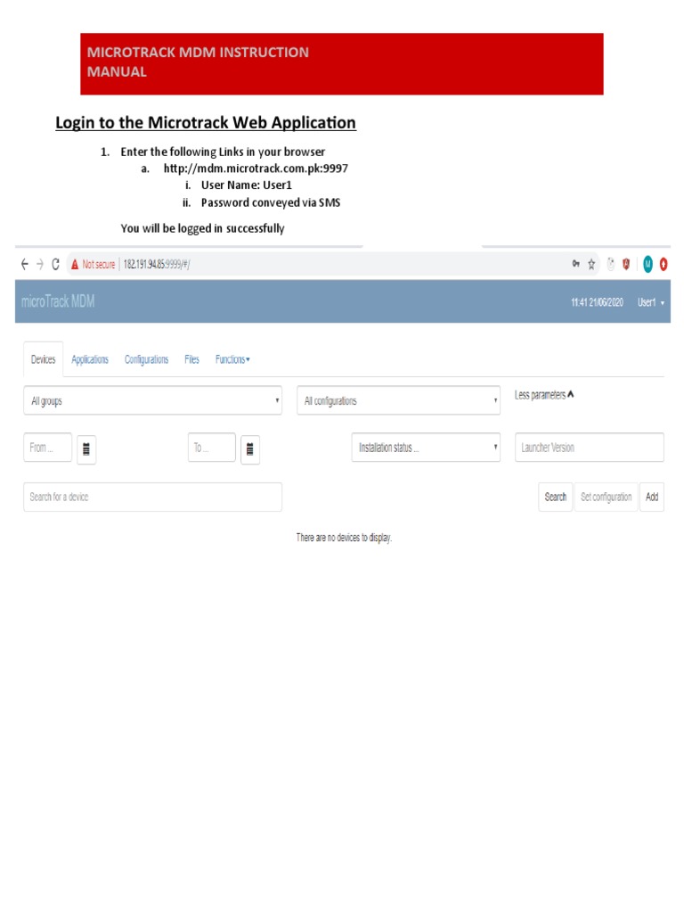 Microtrack MDM Instruction Manual | PDF | Login | Application Software