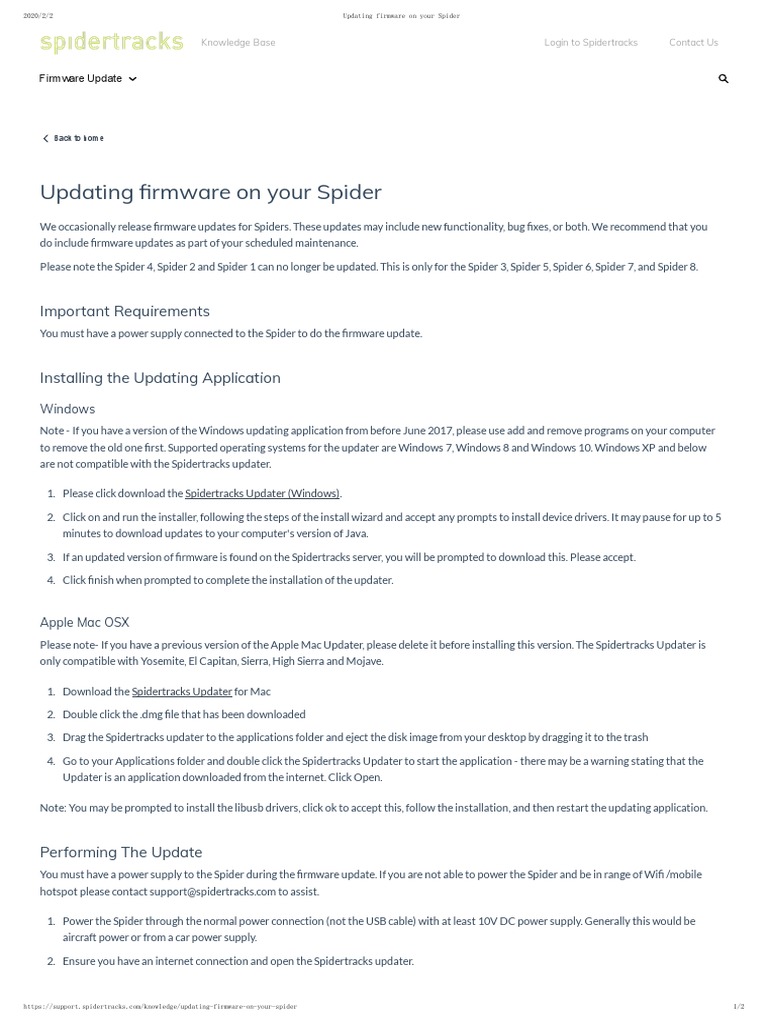 Updating Firmware On Your Spider | PDF | Mac Os | Microsoft Windows