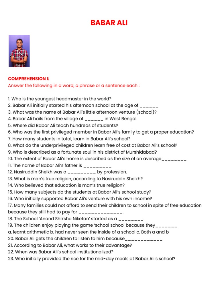 Babar Ali | PDF | Literacy | Further Education