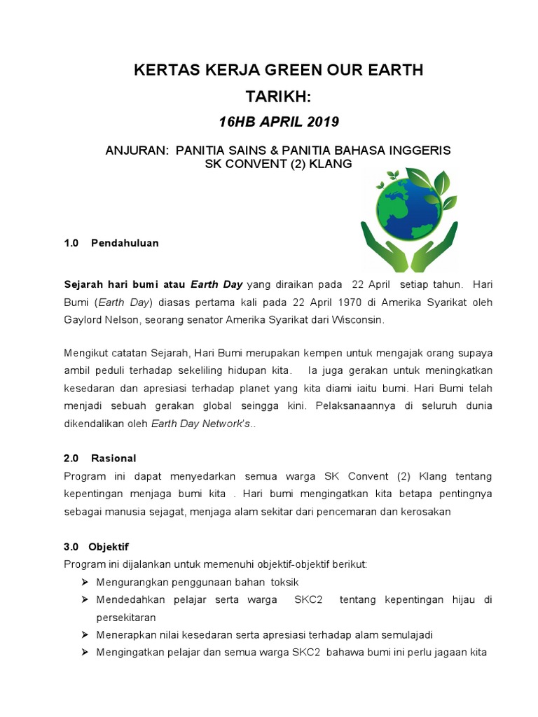 Kertas Kerja Earth Day 3 | PDF