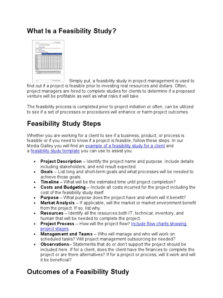 What Is A Feasibility Study | PDF | Feasibility Study | Project Management