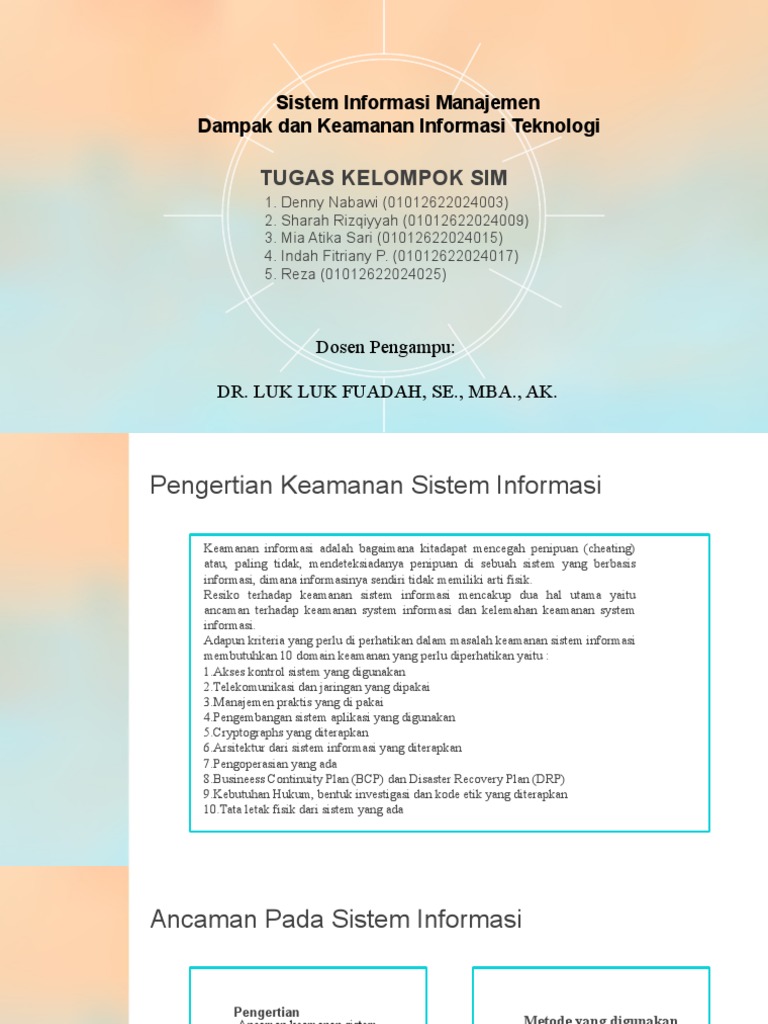 Keamanan Sistem Informasi dan Ancaman | PDF