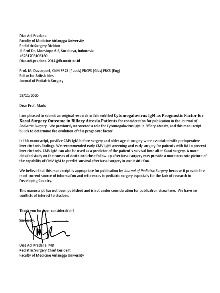 AJE Journal Cover Letter Template | PDF