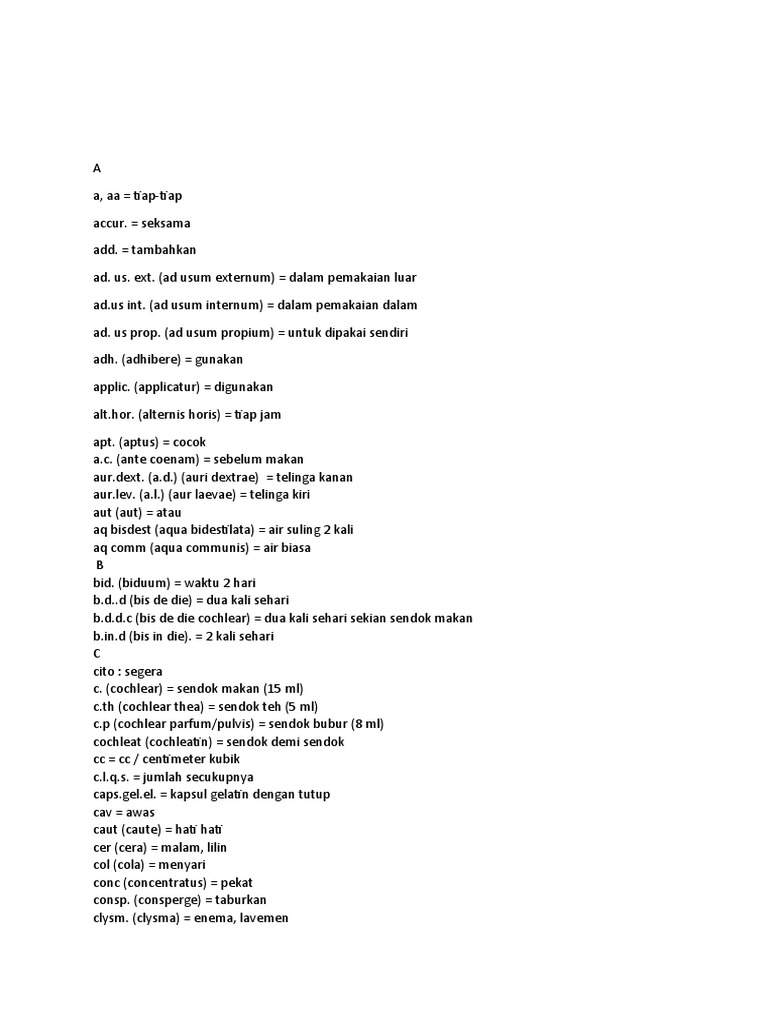 Singkatan Dalam Farmasi | PDF
