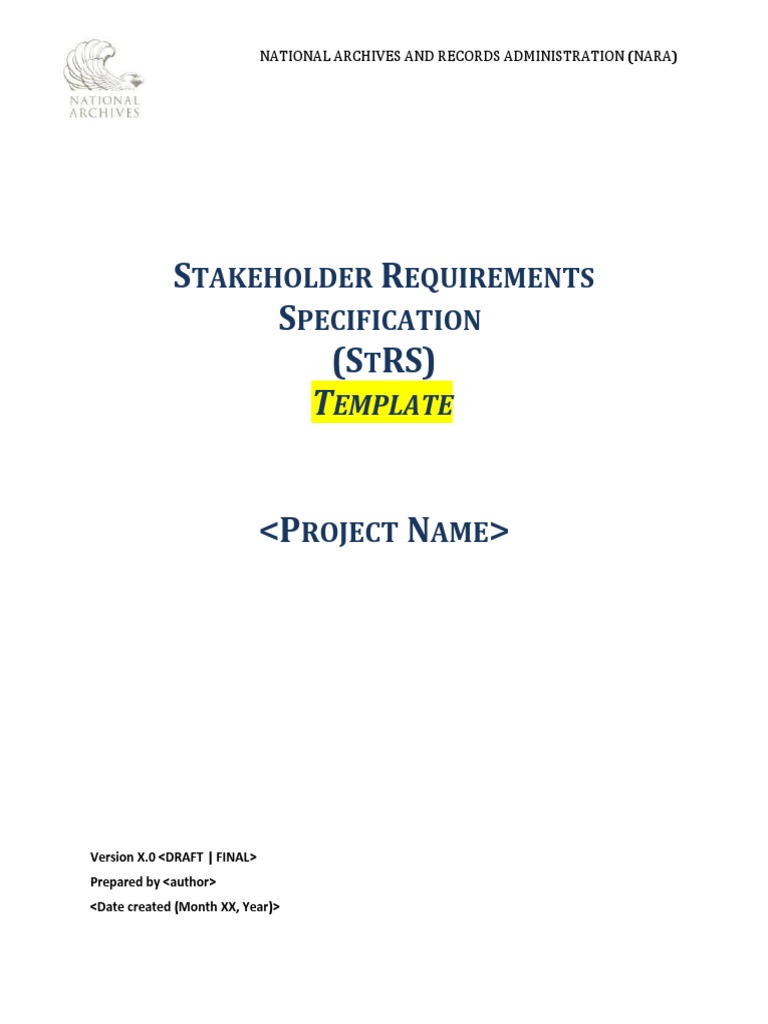 S R S (S RS) : Takeholder Equirements Pecification T | PDF ...