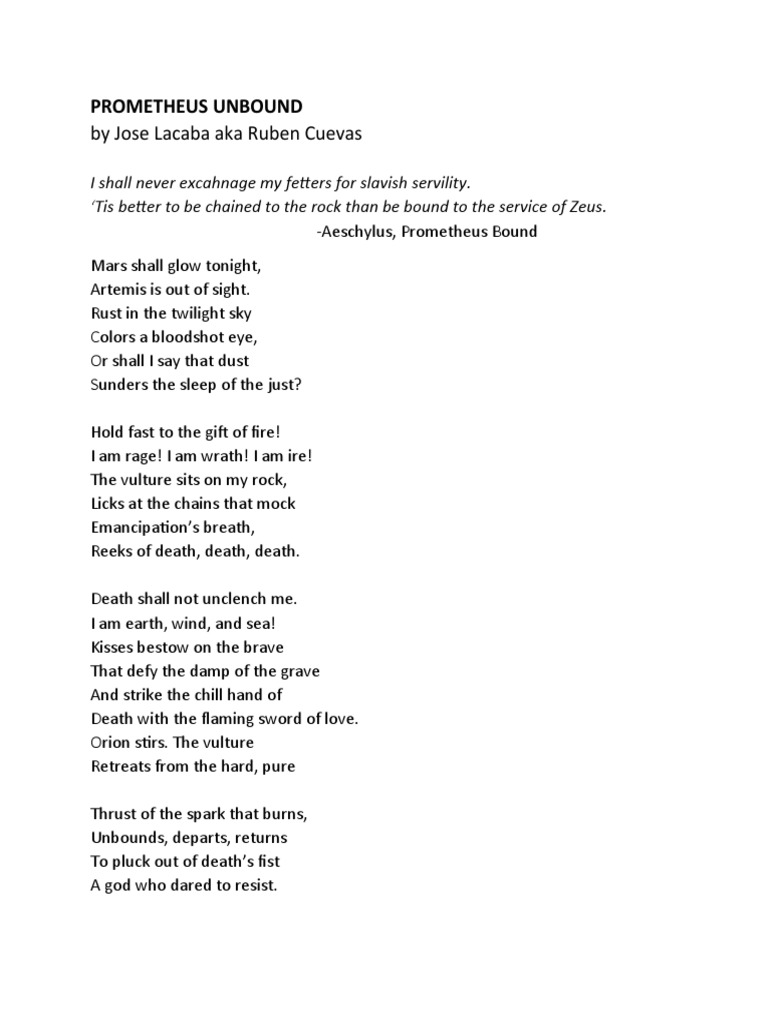 Prometheus Unbound | PDF | Young Adult