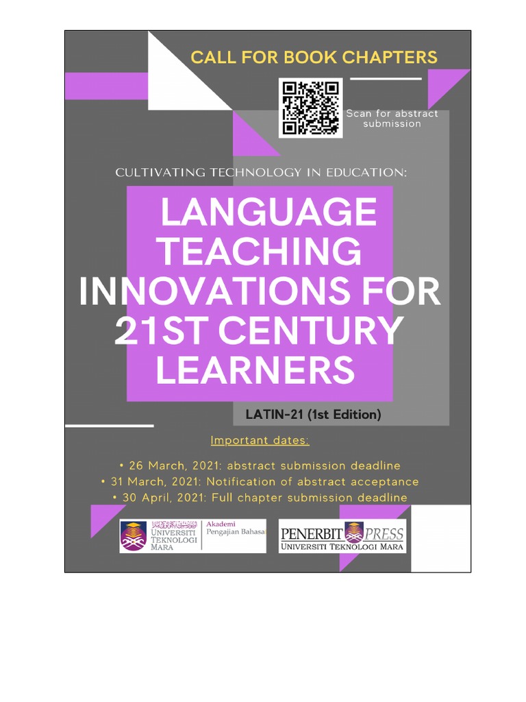 Call For Book Chapters - Language & Teaching Innovation | PDF | Books ...