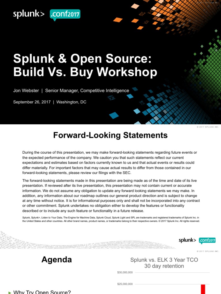 Splunk Open Source Build Vs Buy Workshop | PDF | Total Cost Of ...