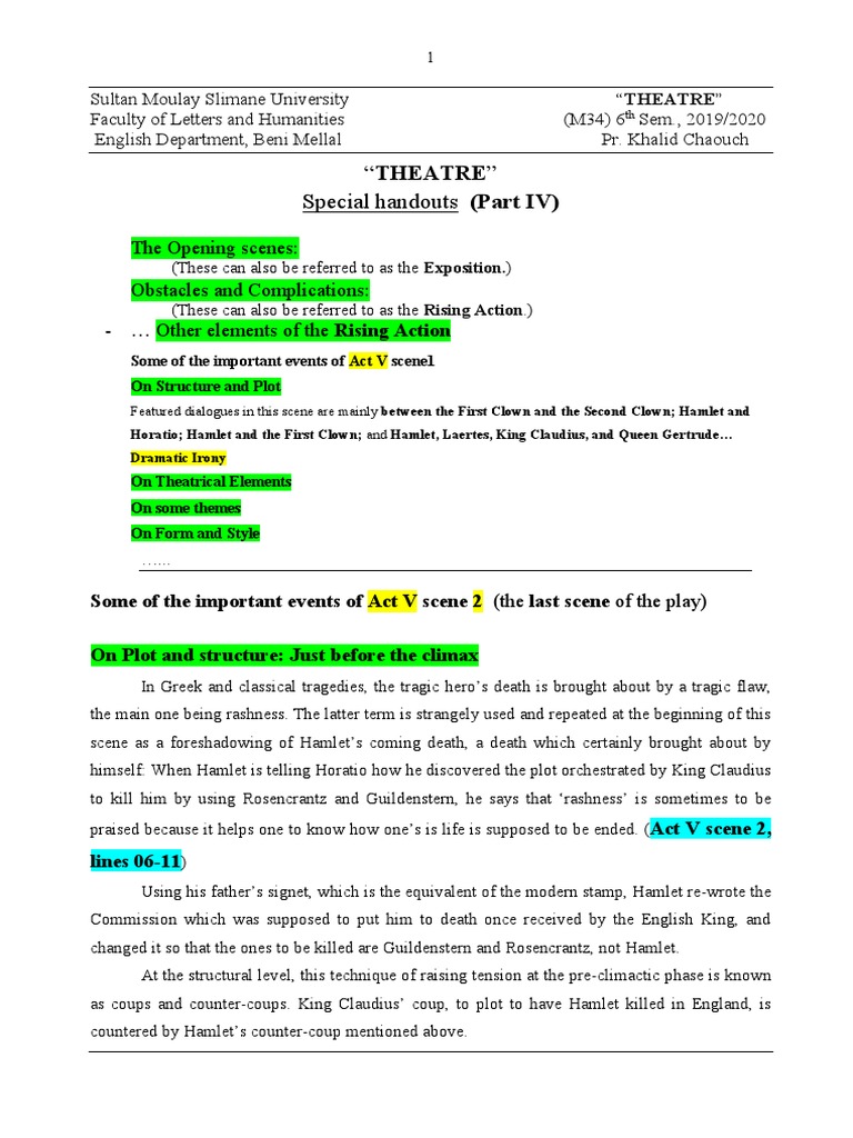 Hamlet: Act V Analysis and Themes | PDF | Hamlet | Tragedy
