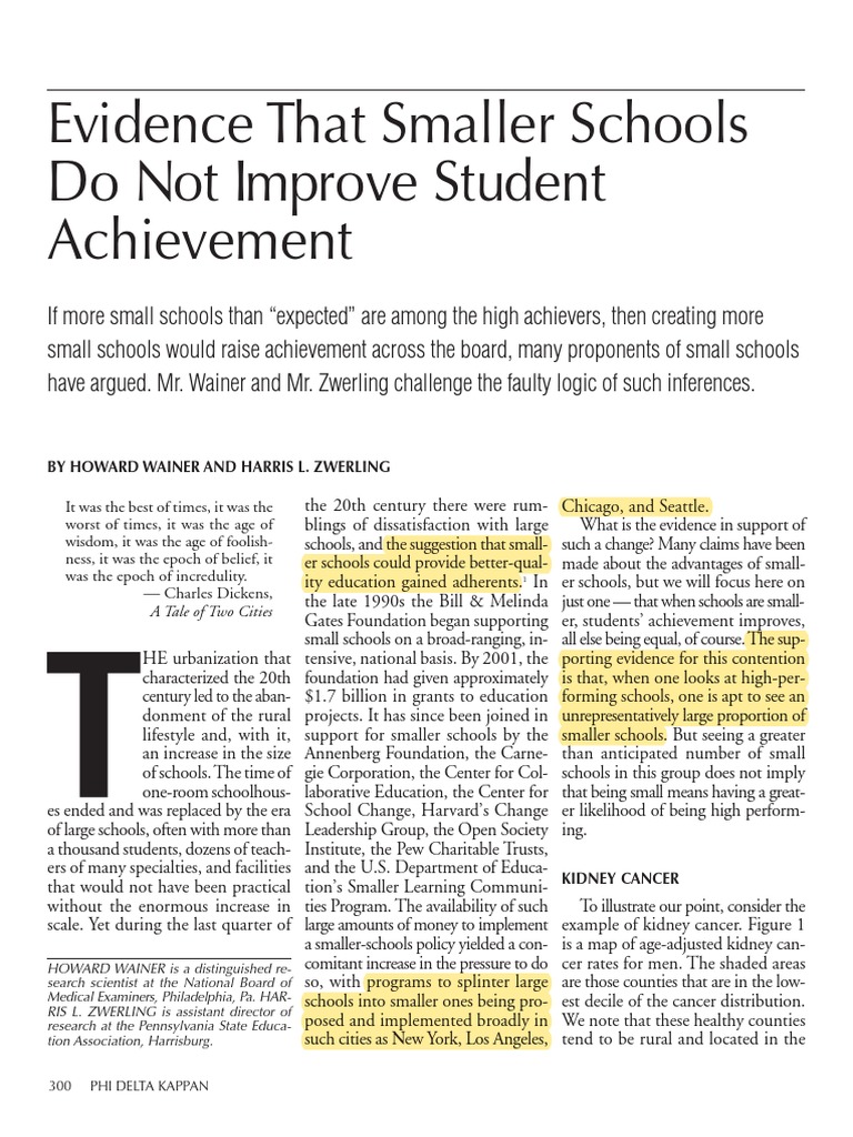Smaller Schools Law of Small Numbers | PDF