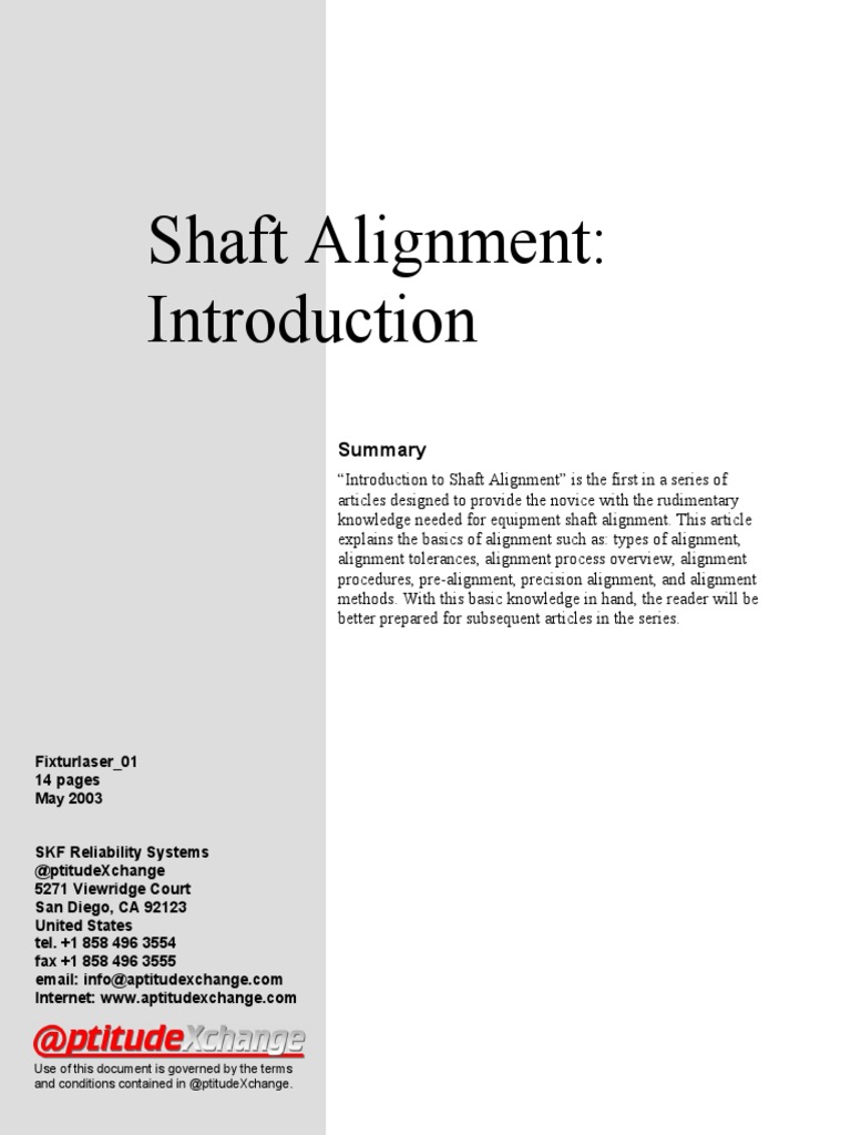 1 - Shaft Alignment Introduction | PDF | Mechanical Engineering | Applied And Interdisciplinary ...