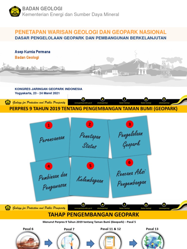 Alur Pengusulan Geopark Nasional 2021 Sesuai Perpres 9 TH 2019 | PDF