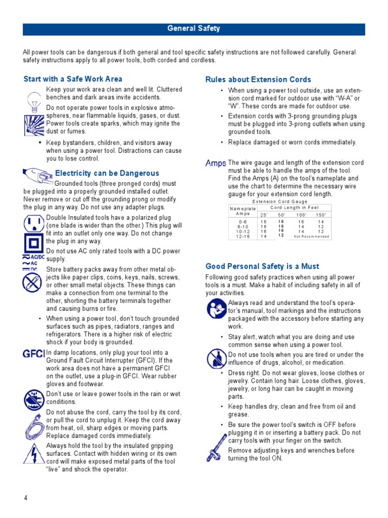 General Circular Saw Safety | Download Free PDF | Blade | Electrical ...