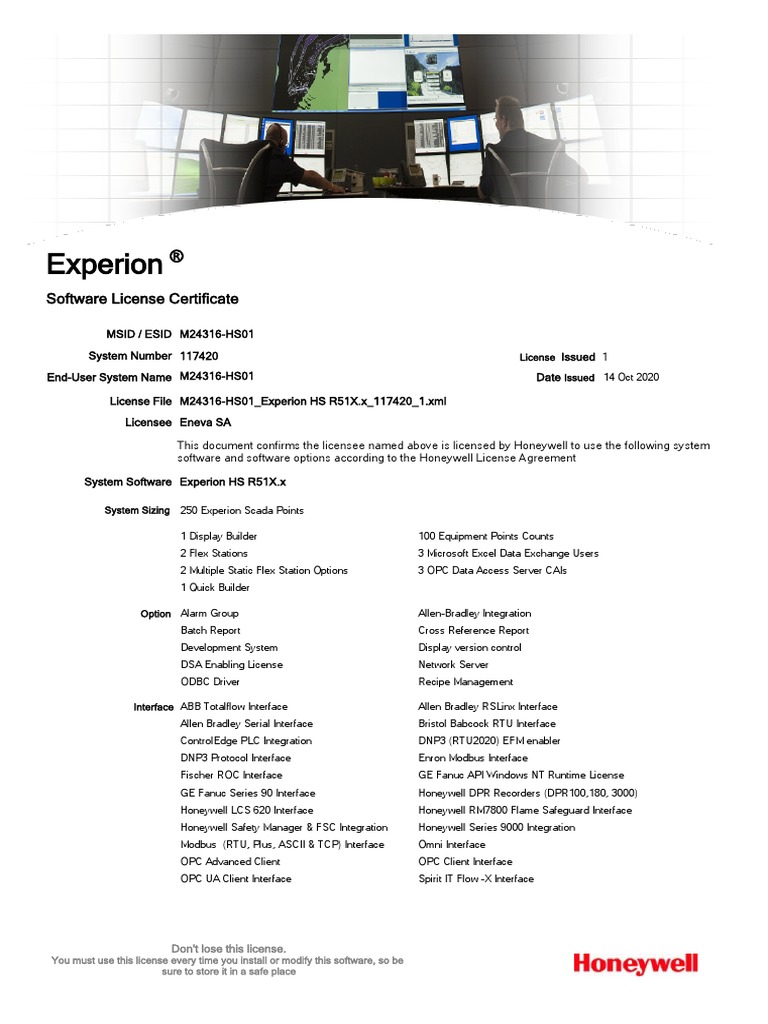 M24316-HS01 - Experion HS R51X | PDF | License | Assignment (Law)