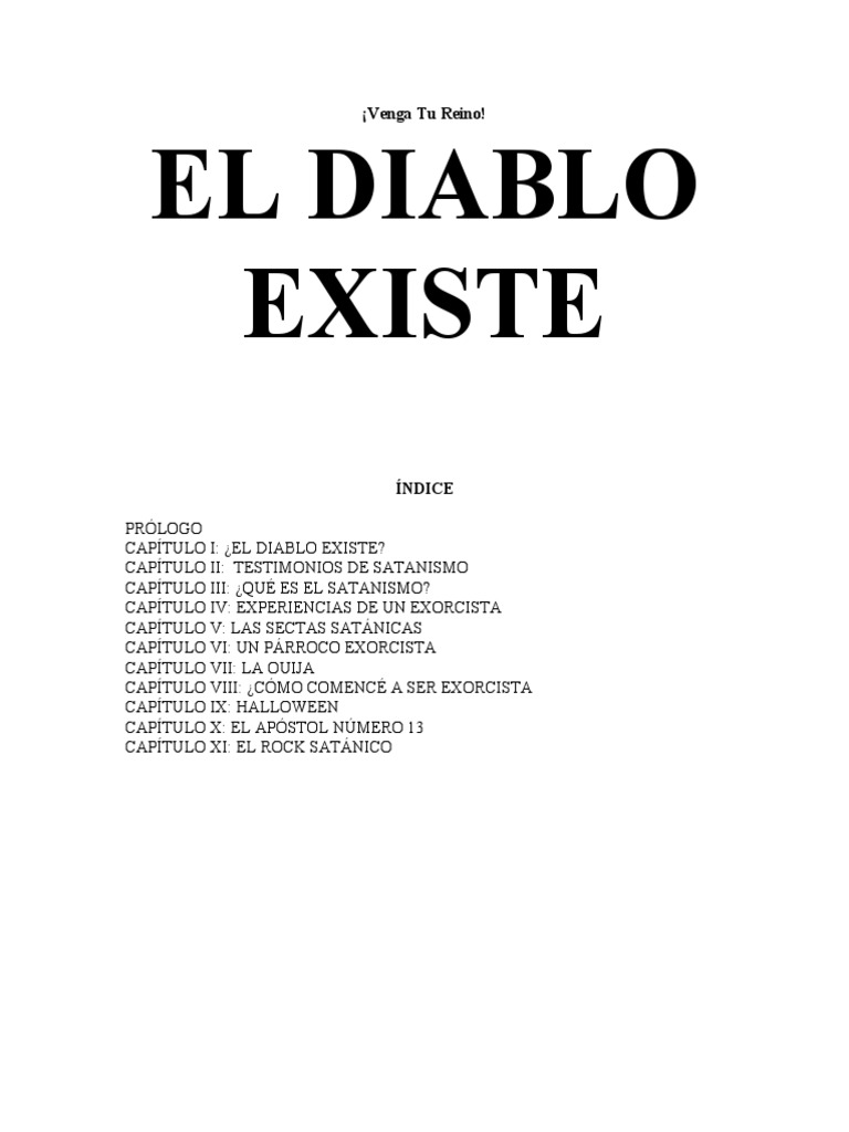 El Diablo Existe | PDF | Satán | Demonios