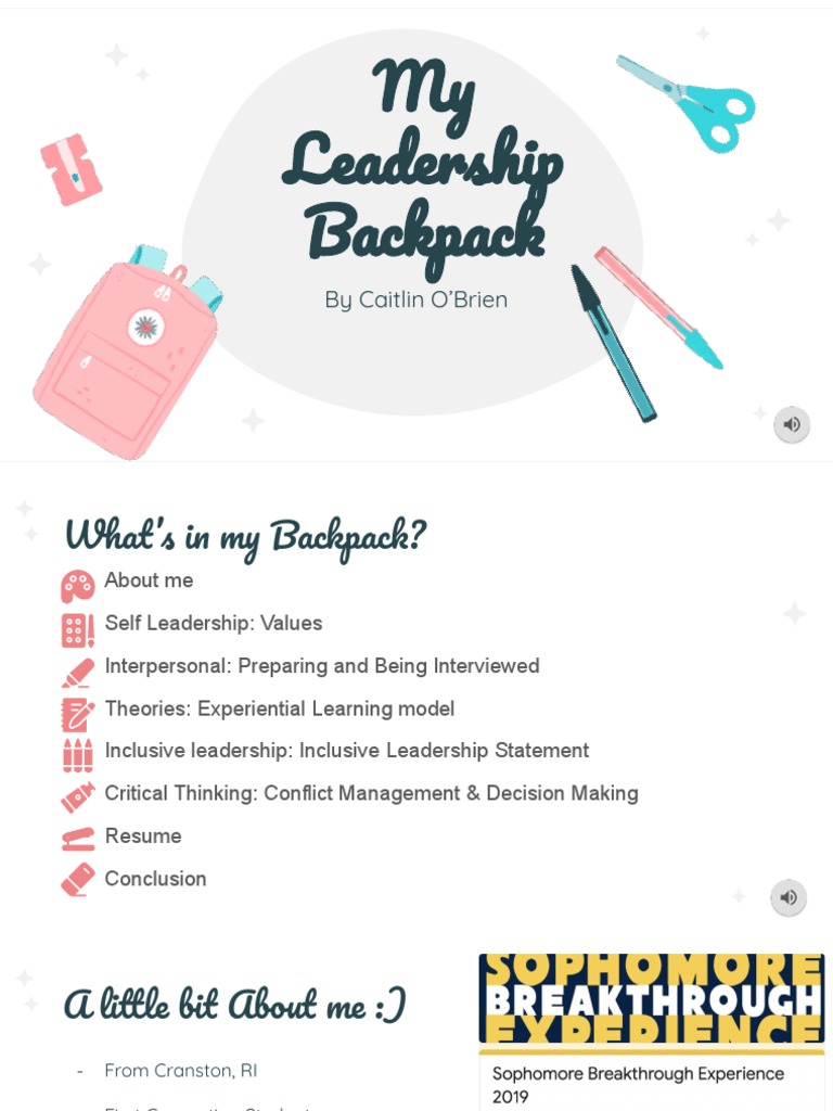 My Leadership Backpack Portfolio | PDF | Career & Growth
