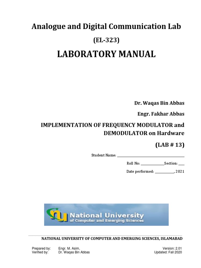 Adc Lab 13 FM Hardware | PDF | Frequency Modulation | P–N Junction