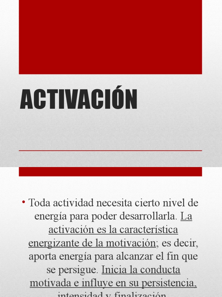 ACTIVACIÓN | PDF | Motivación | Motivacional